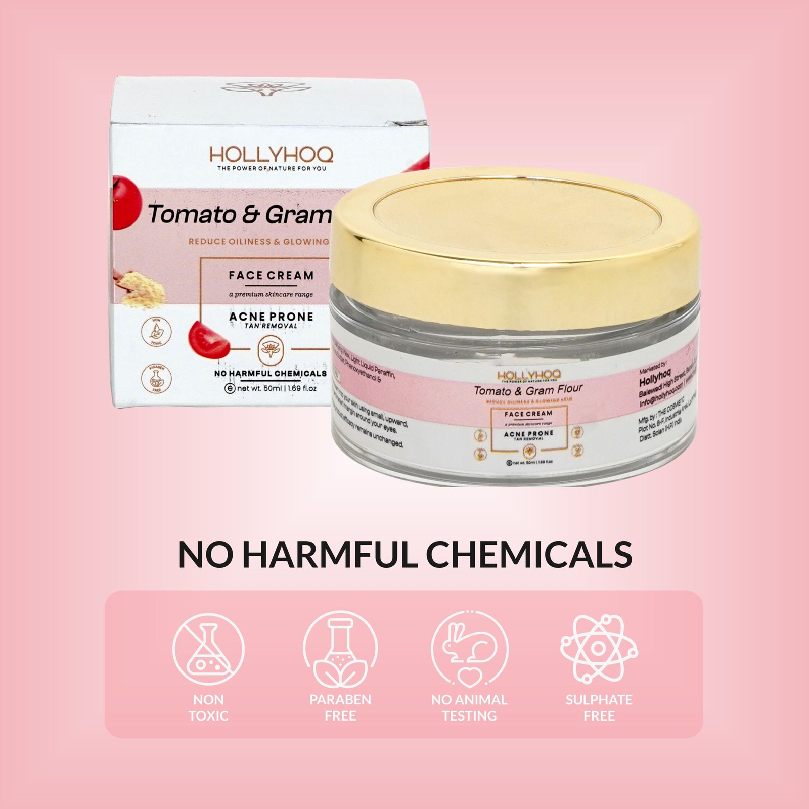 Buy Tan Removal Gram Flour & Tomato Cream | Hollyhoq